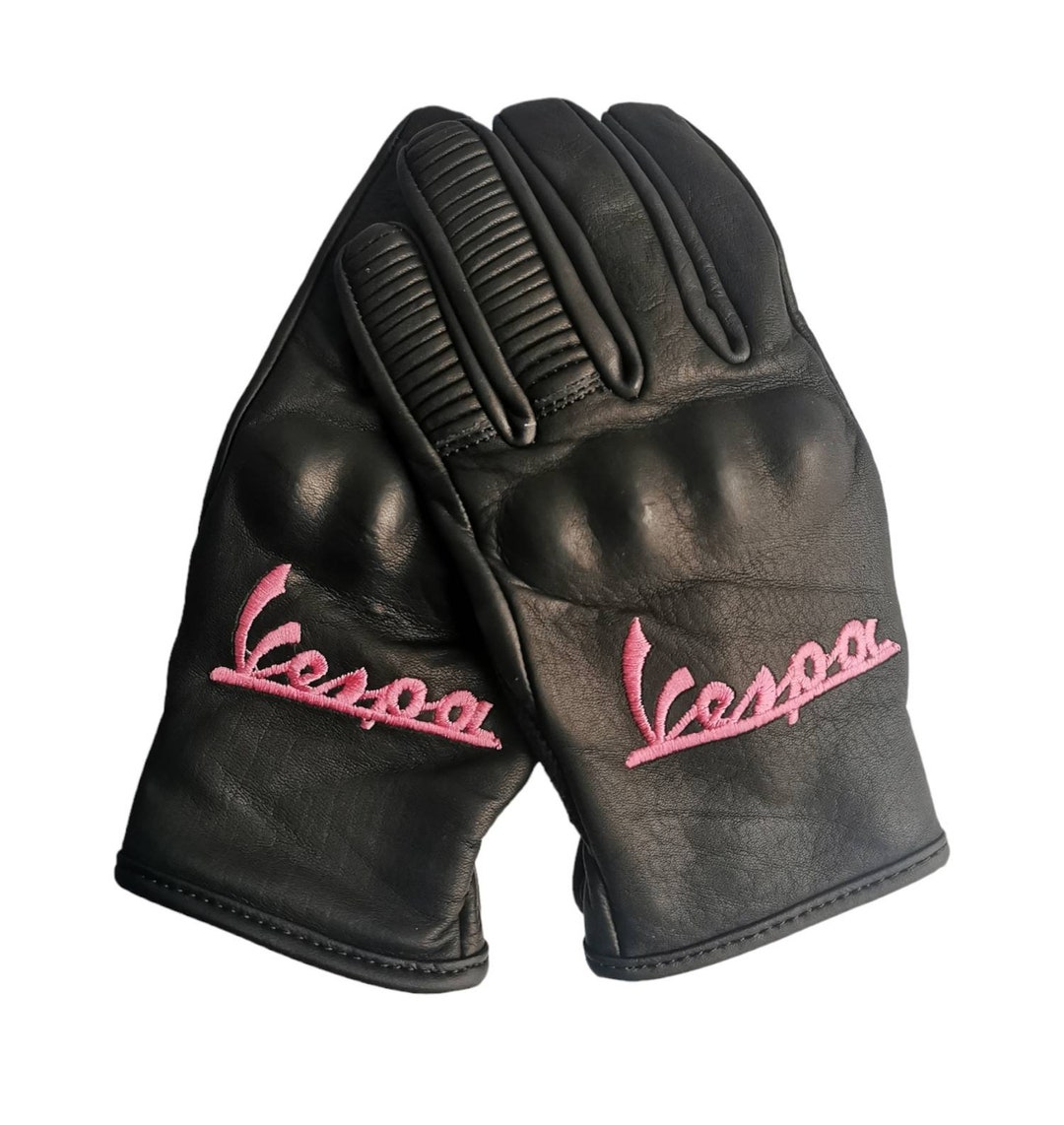 Ladies Vespa Scooter Rustic Gloves / Italian Leather / Mods Embroidered ...