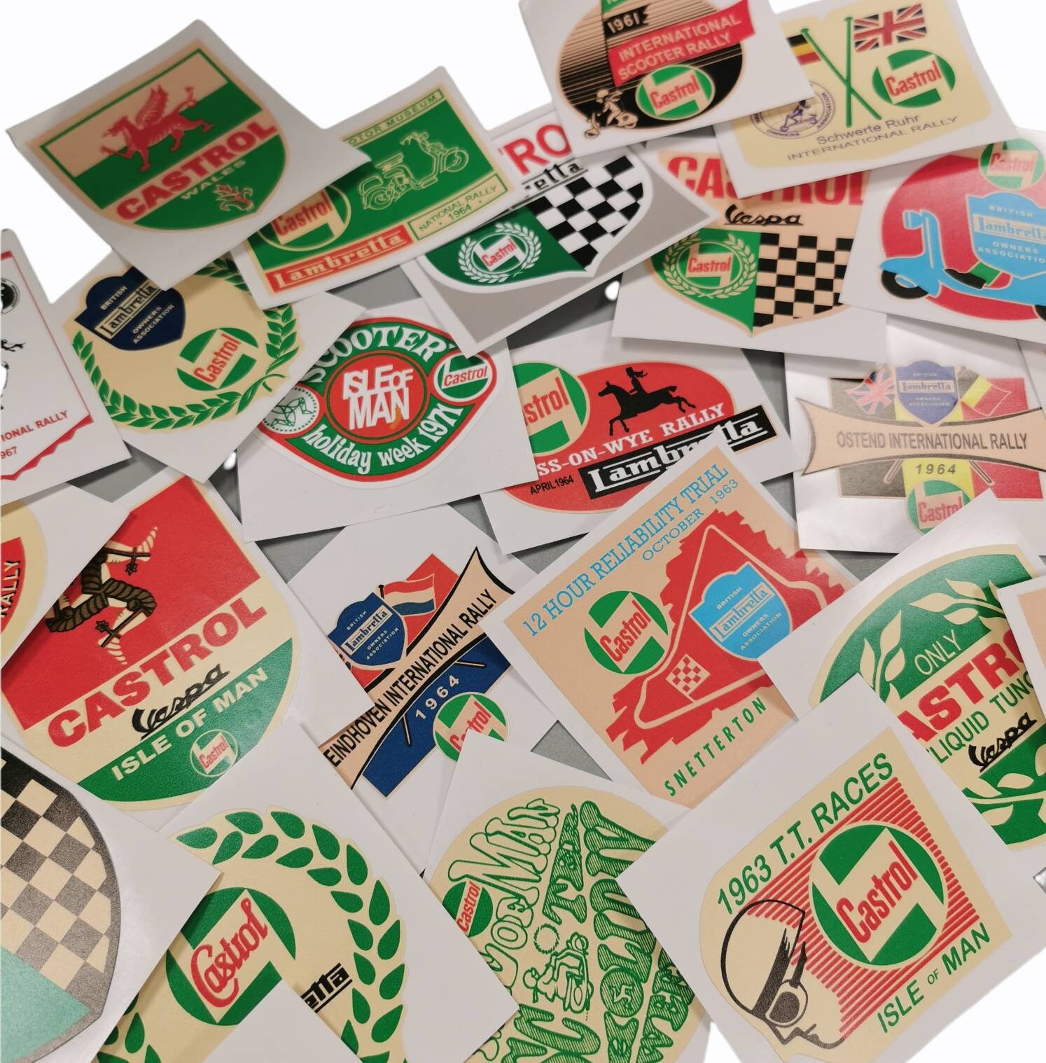 Vintage Retro Castrol Vinyl Stickers Vespa Piaggio | Etsy
