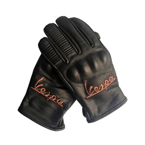 Ladies Vespa Scooter Rustic Gloves / Italian Leather / Mods Embroidered ...