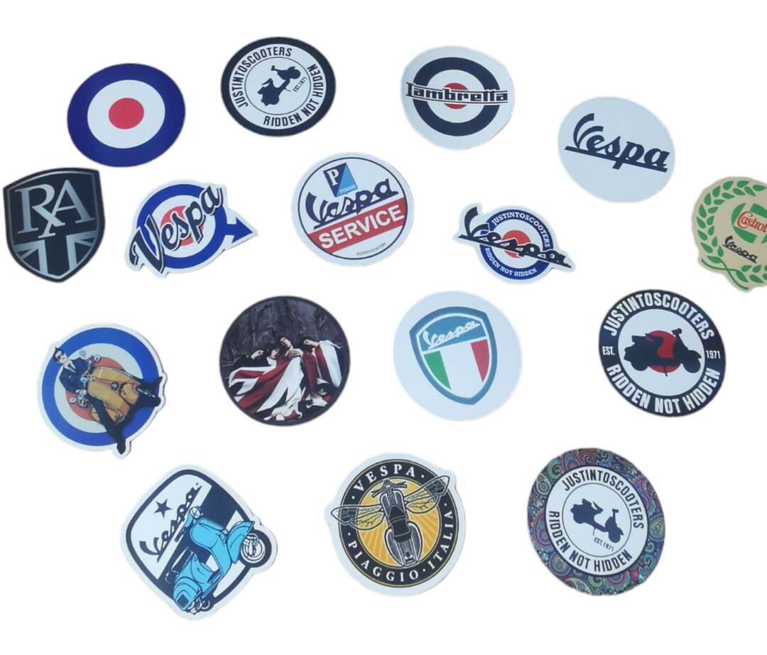 Scooter Sticker Pack, Justintoscooters, Royal Alloy, Vespa Lambretta ...