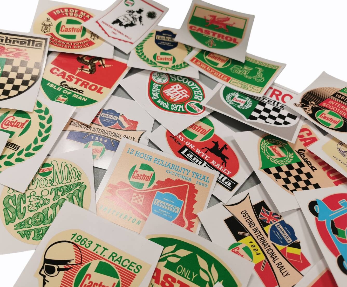 Vintage Retro Castrol Vinyl Stickers Vespa Piaggio | Etsy