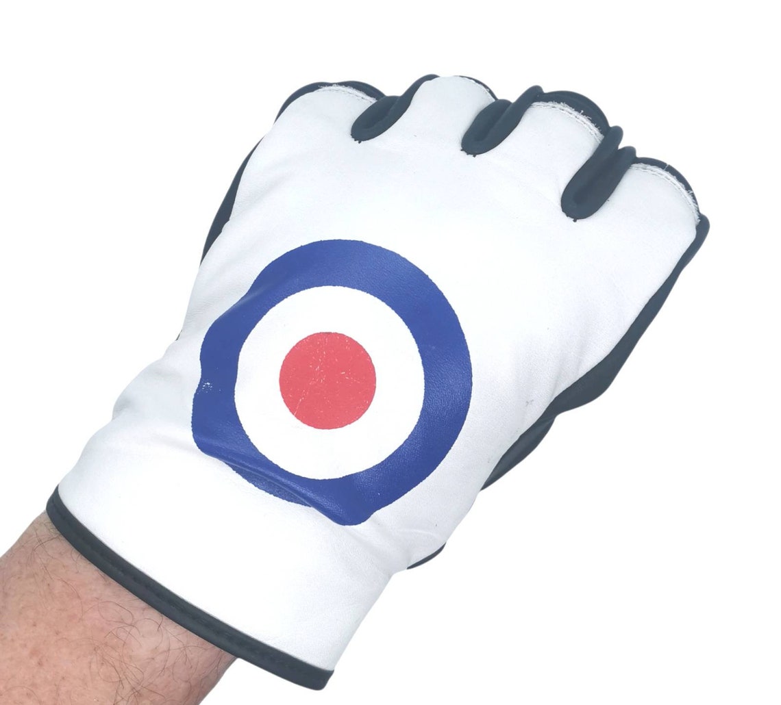 Mod Target Scooter White Gloves Italian Leather Mods | Etsy