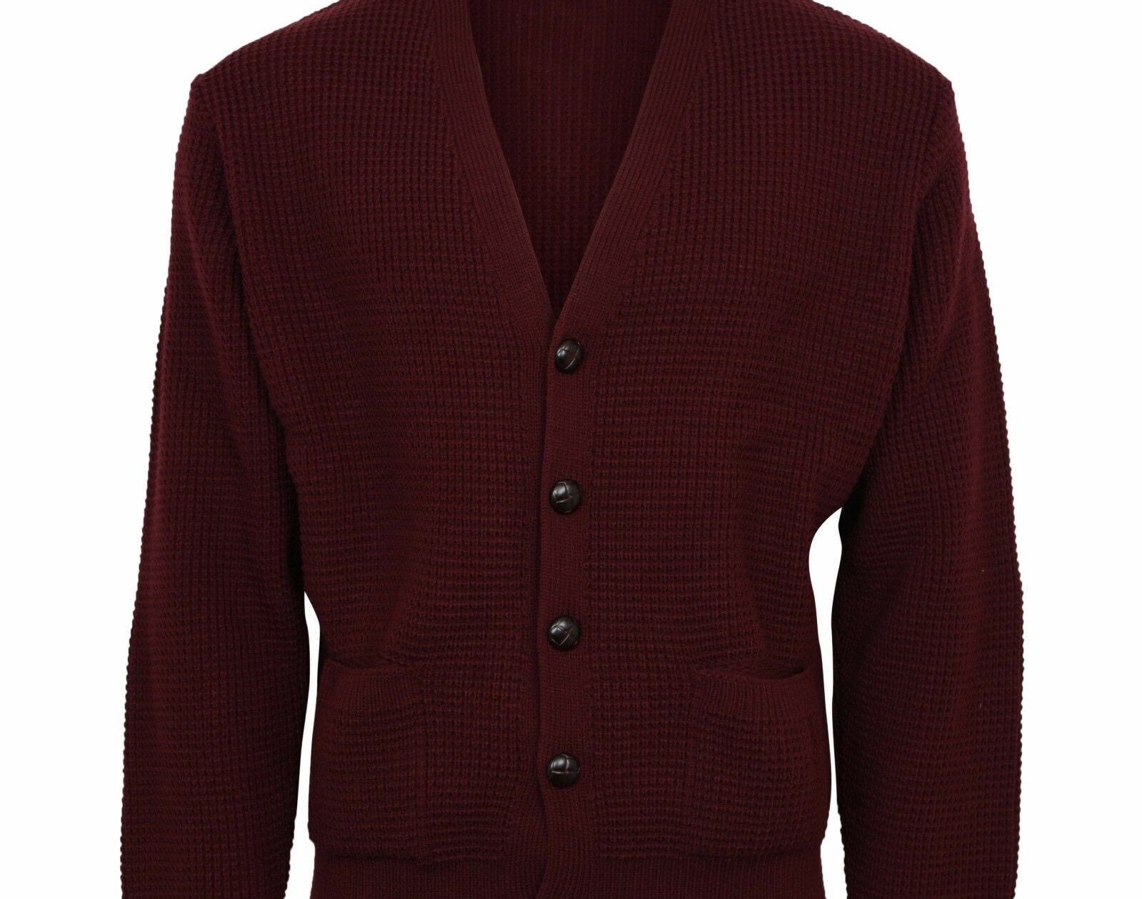 Waffle Knit Cardigan 1980s Style Mod Ska Skinhead Wool Made in | Etsy