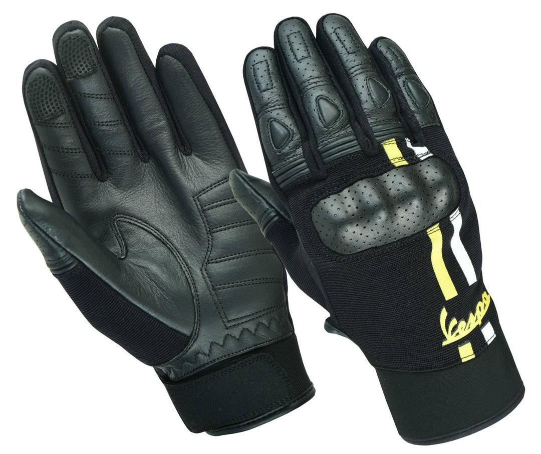 Vespa Scooter Gloves Italian Leather Mods Embroidered Hand Made Classic ...