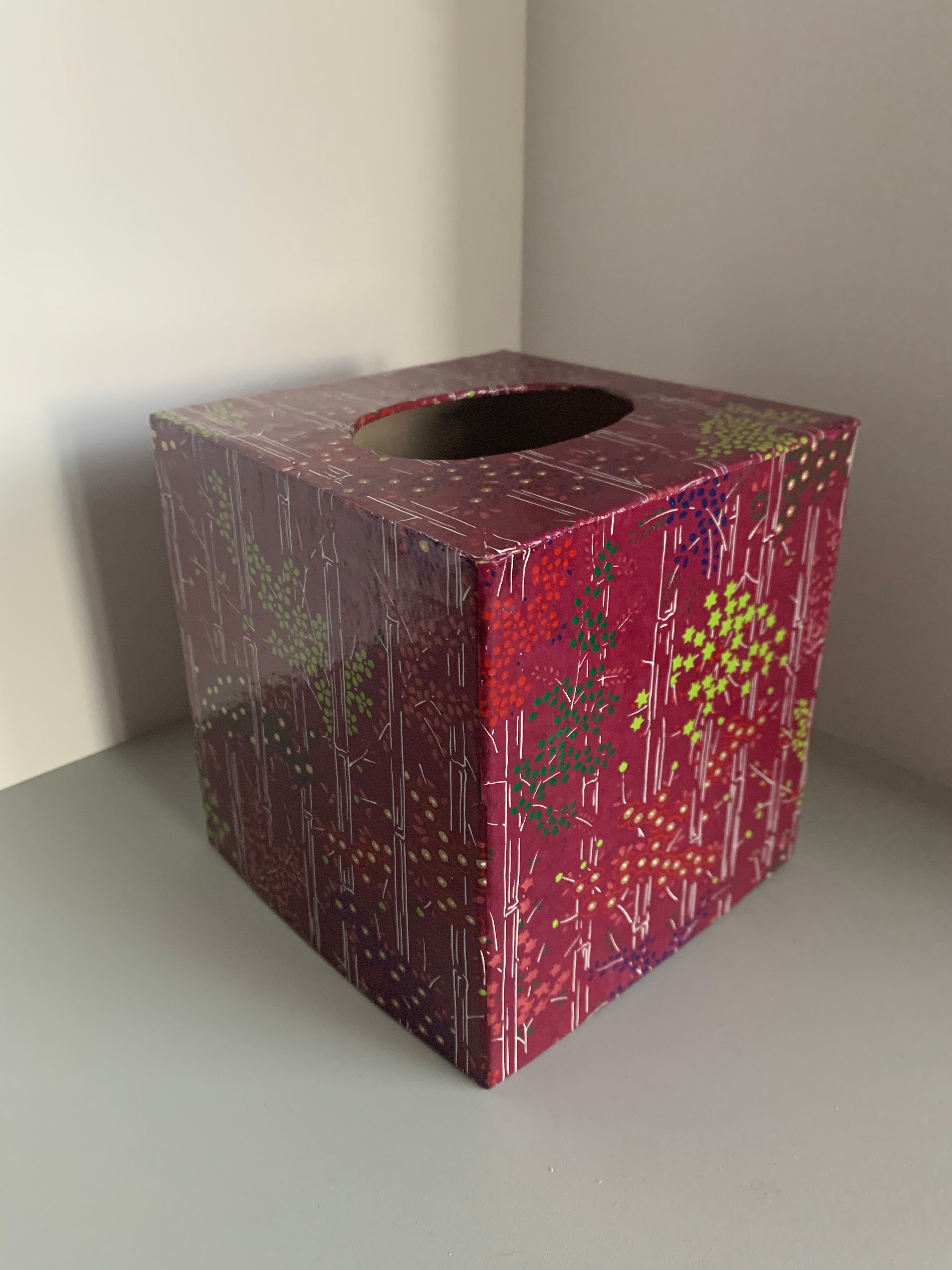 Handcrafted Tissue Box Cover Made With Japanese Chiyogami Washi Paper ...