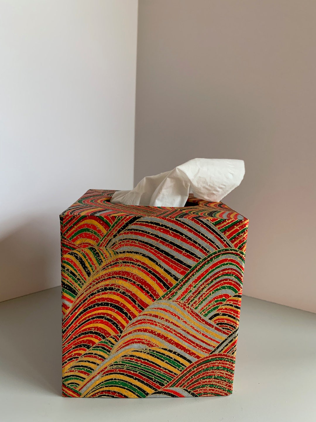 Handcrafted Tissue Box Cover Made With Japanese Chiyogami Washi Paper ...