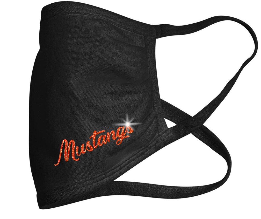 Youth Mustangs Glitter Mask Choose Color Adjustable Ear - Etsy