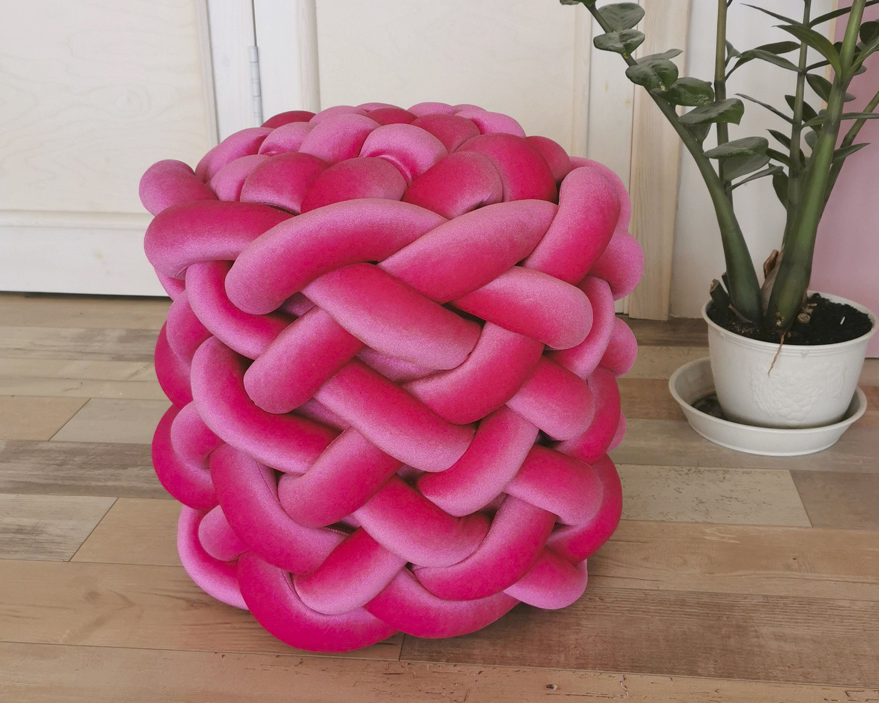 Pouf ottoman velvet Pouf chair pink Floor cushion Seat | Etsy