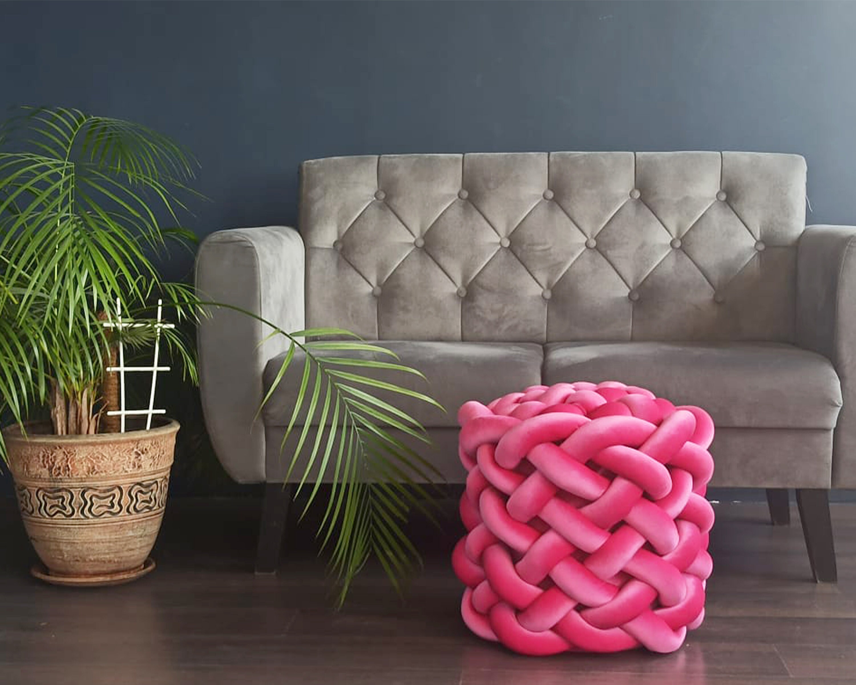 Pouf ottoman velvet Pouf chair pink Floor cushion Seat | Etsy