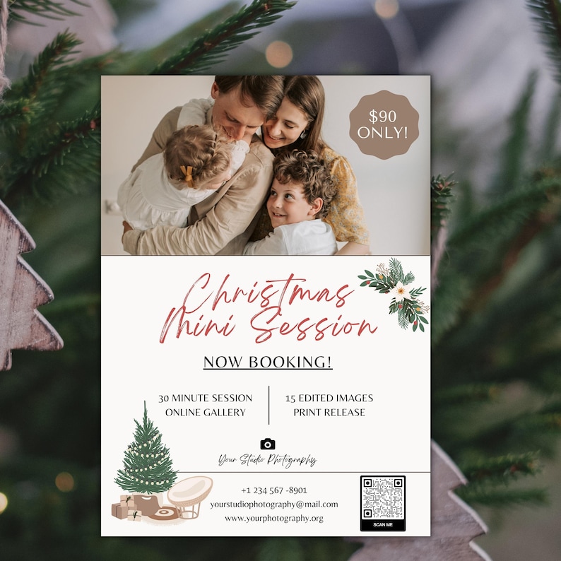 Christmas Mini Session Marketing Template for Photographers, Canva ...