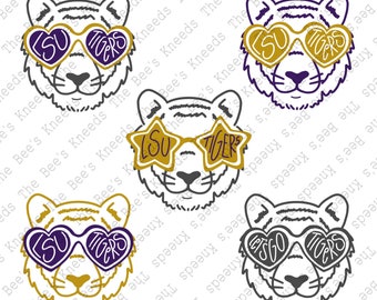 2 Separate LSU Tigers Sunglasses Svg Png Jpg. Digital - Etsy