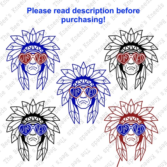 Jim Ned Indian Mascot With Glasses - Etsy