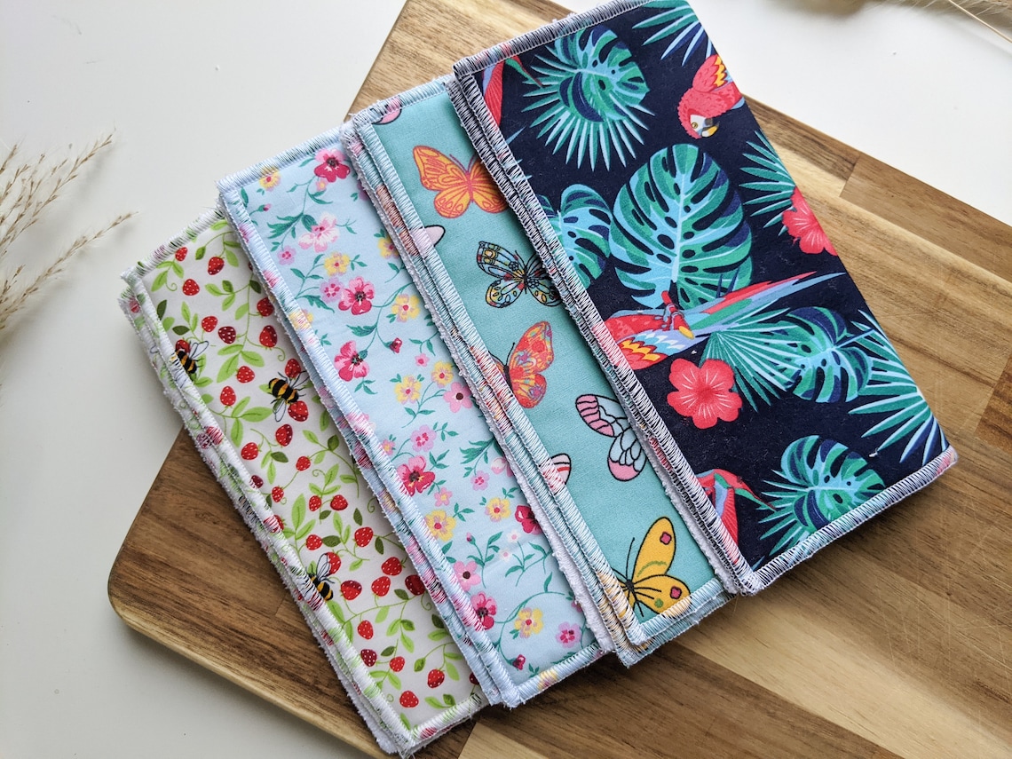 Set of 2 Pattern Reusable Small and Large Flannel Face Cloth - Etsy