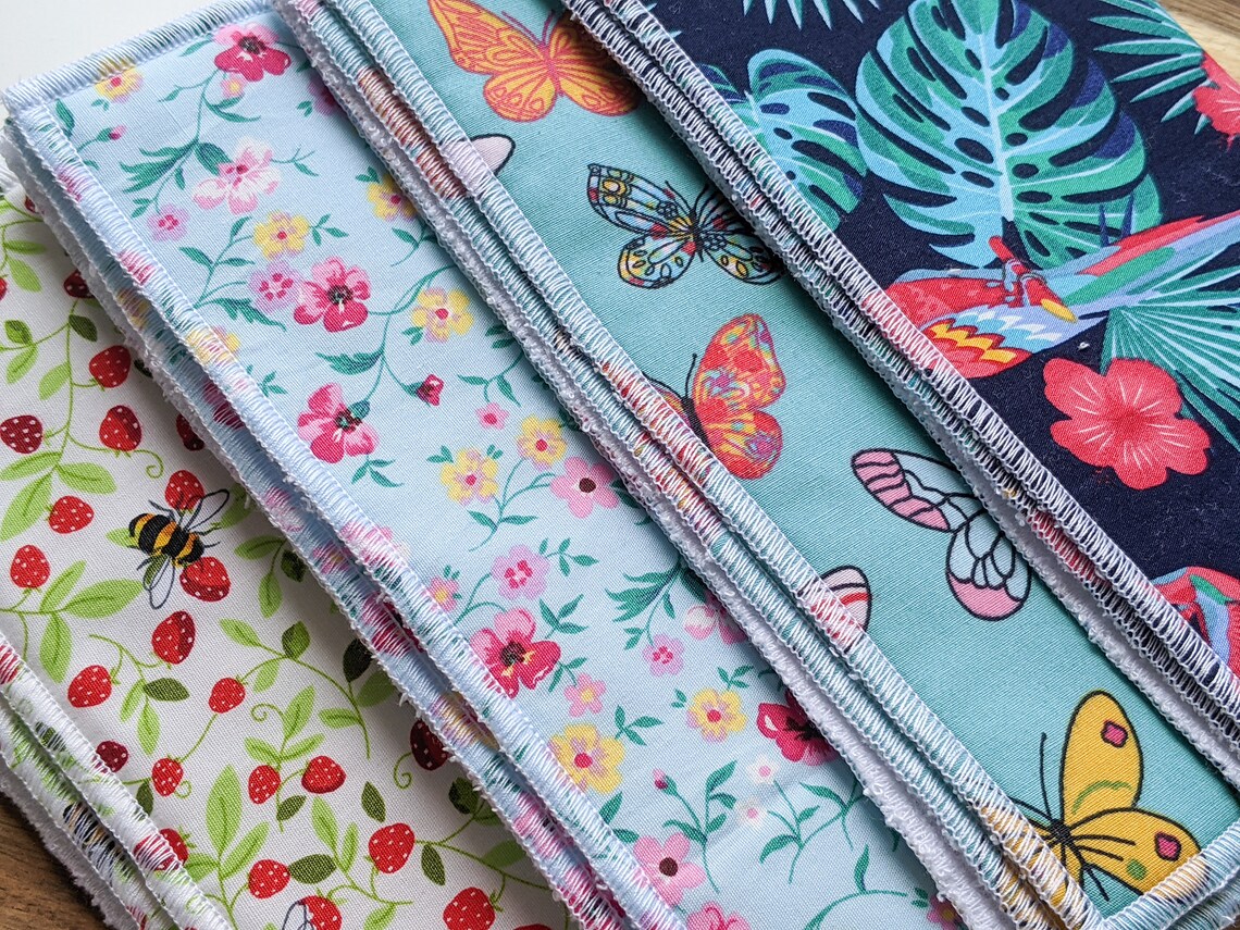 Set of 2 Pattern Reusable Small and Large Flannel Face Cloth | Etsy