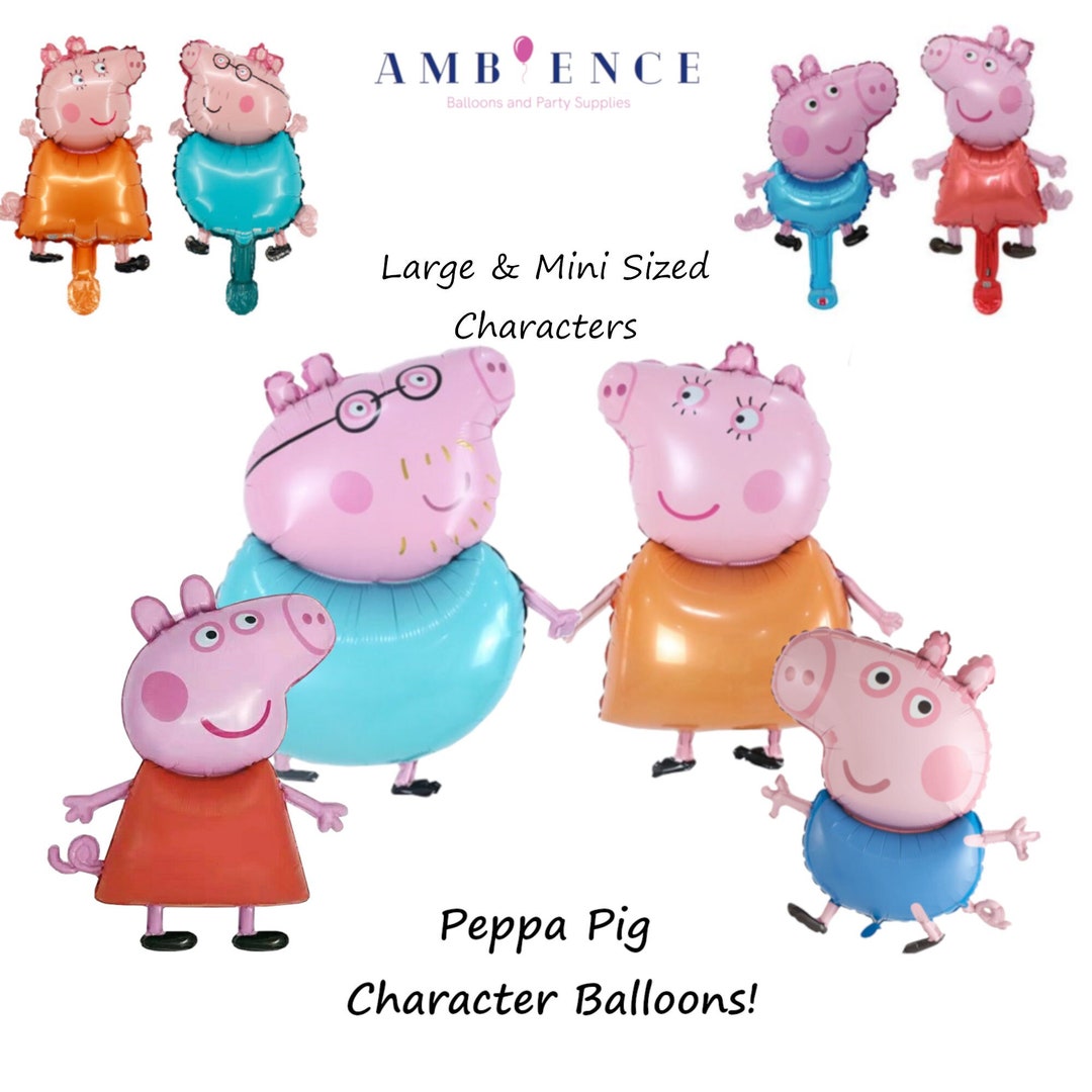 Peppa Pig Family Children's Birthday Party Foil Latex Balloon ...