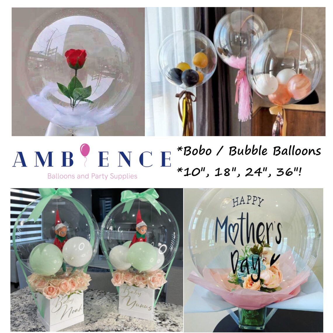BOBO / Bubble Balloon 10 18 24 36 Sizes - Etsy UK