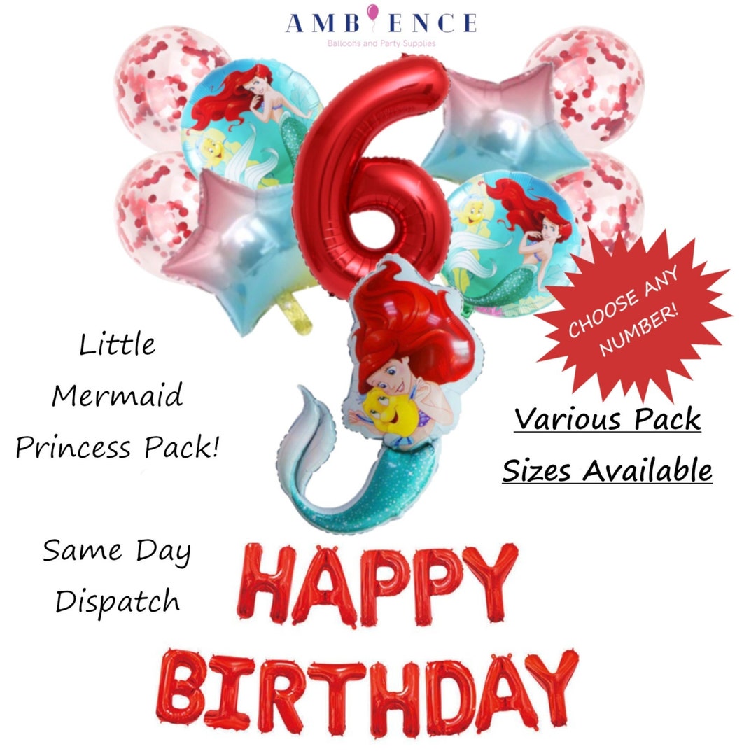 Ariel Mermaid Balloons Birthday Party Disney Princess Packs - Etsy