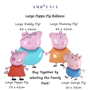 Peppa Pig Family Children's Birthday Party Foil Latex Balloon ...
