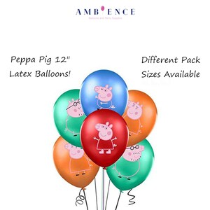 Peppa Pig Family Children's Birthday Party Foil Latex Balloon ...