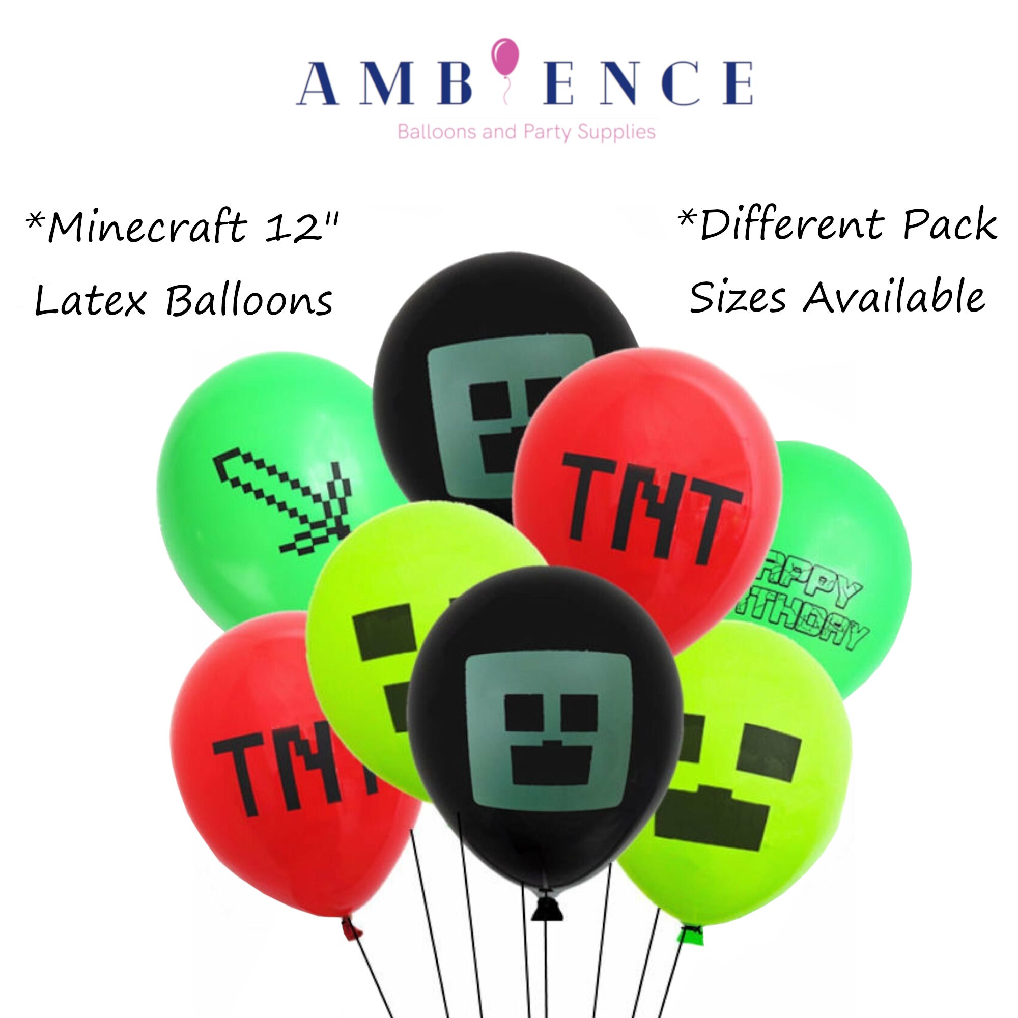 Minecraft Birthday Party Bunting Banner Minecraft Balloons - Etsy UK