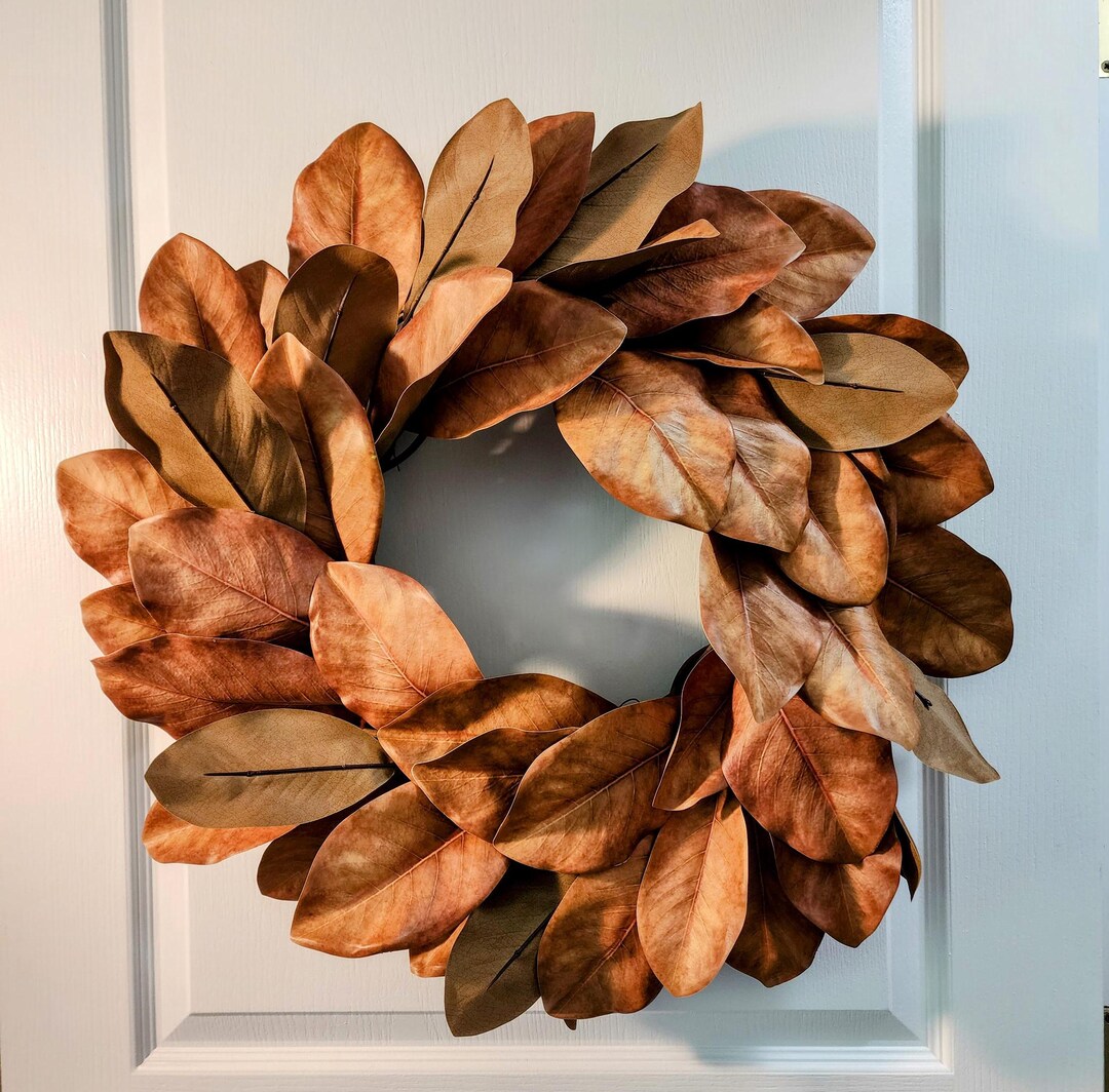 Magnolia Fall Wreath for Front Door Fall Magnolia Wreath Faux Magnolia ...