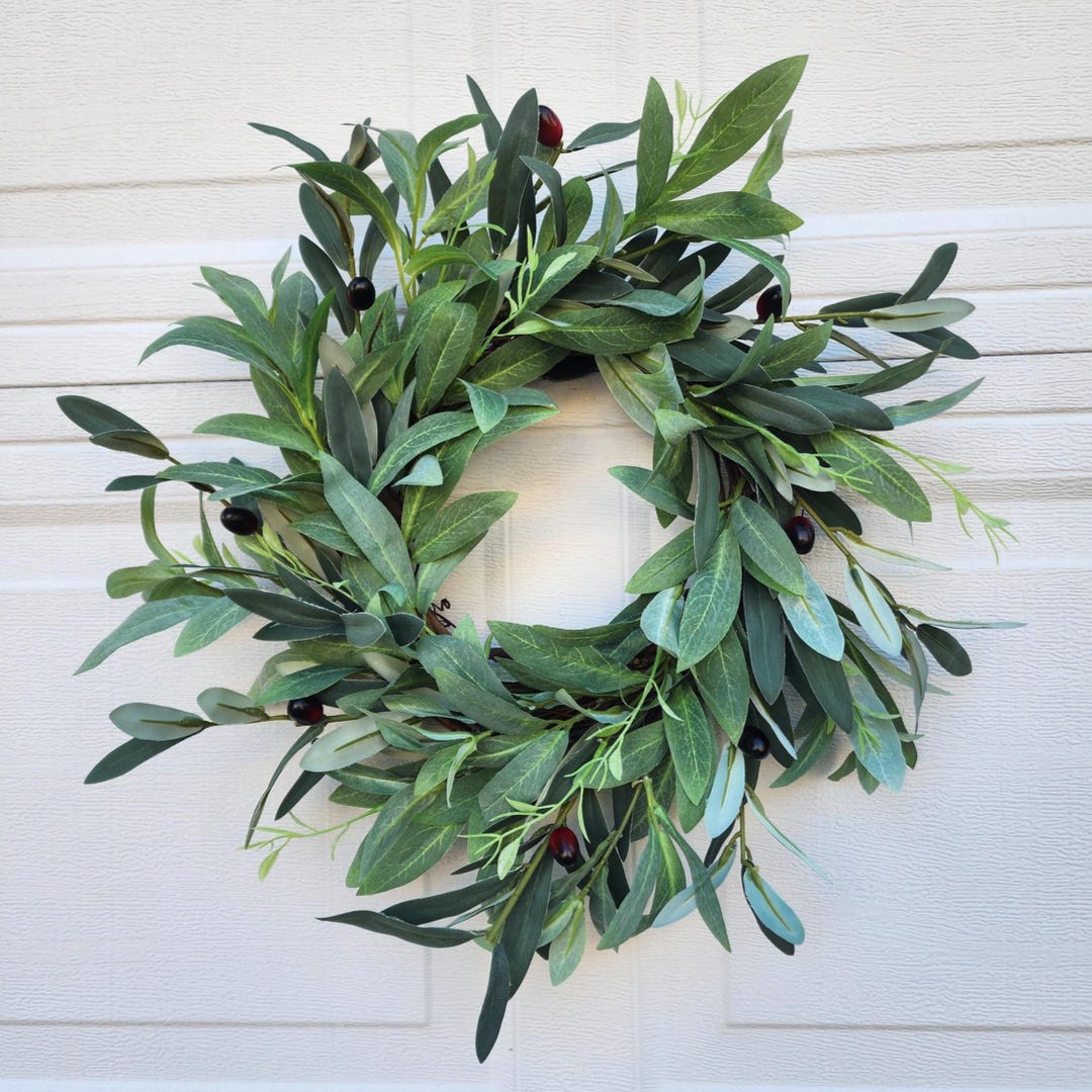Olive Branch Wreath, Coastal Farmhouse Door or Table Centerpiece ...