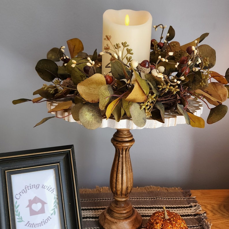 Candle Ring for Pillar Candle Ring Fall Housewarming Gift Farmhouse ...