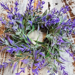 Lavender Mini Wreath for Taper Candle Ring Wreath Lavender Candle Ring ...