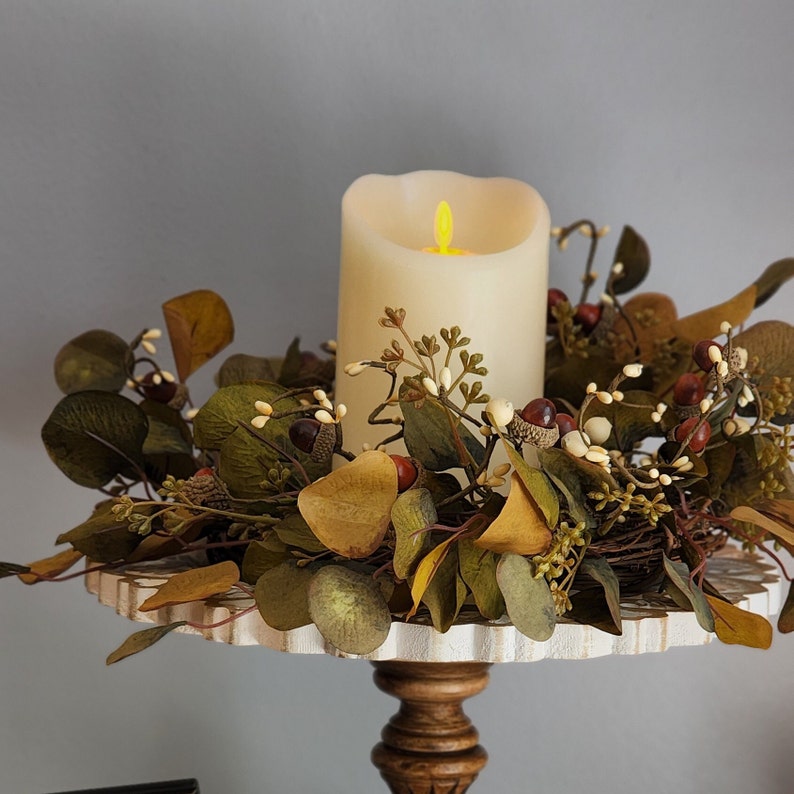 Candle Ring for Pillar Candle Ring Fall Housewarming Gift Farmhouse ...