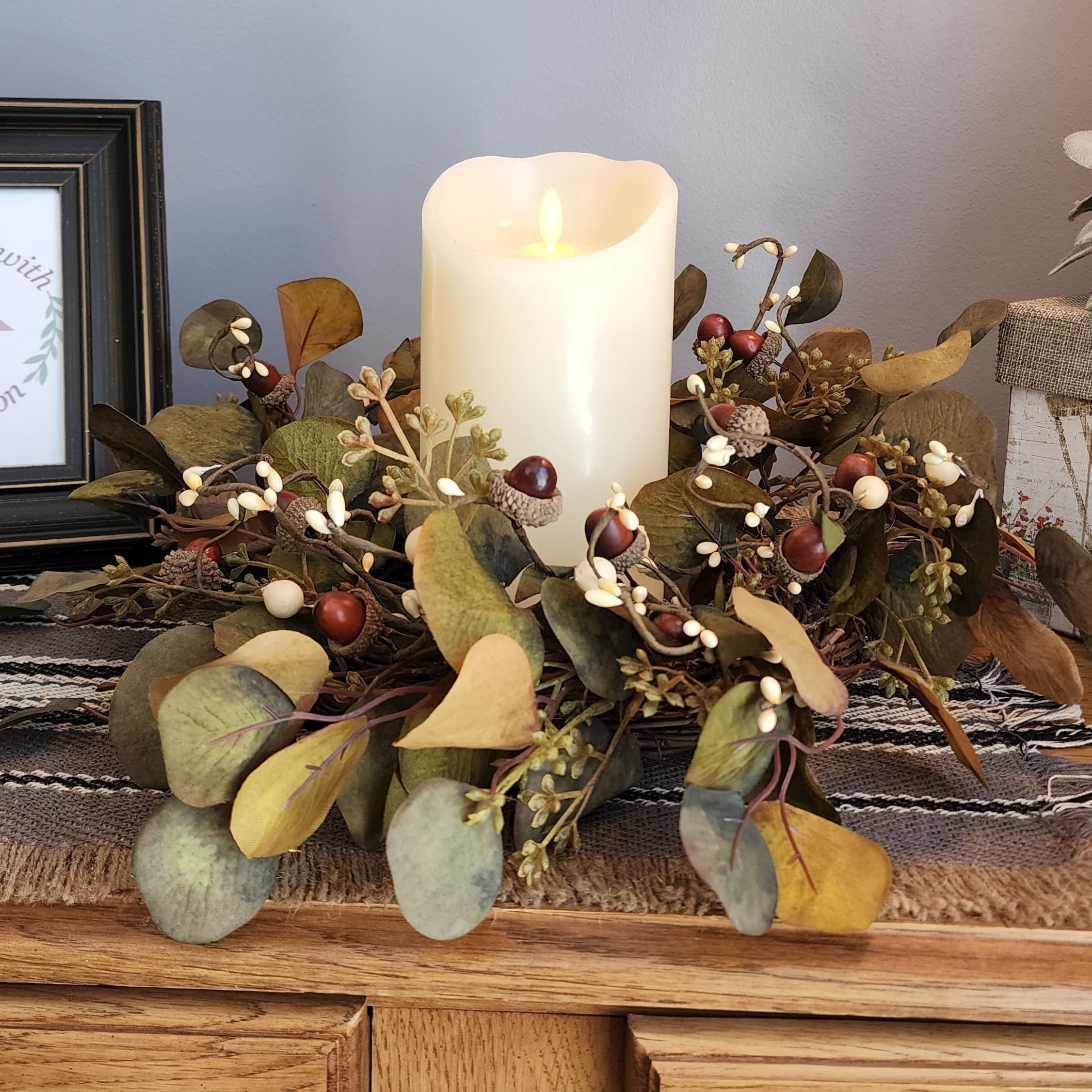 Candle Ring for Pillar Candle Ring Fall Housewarming Gift Farmhouse ...