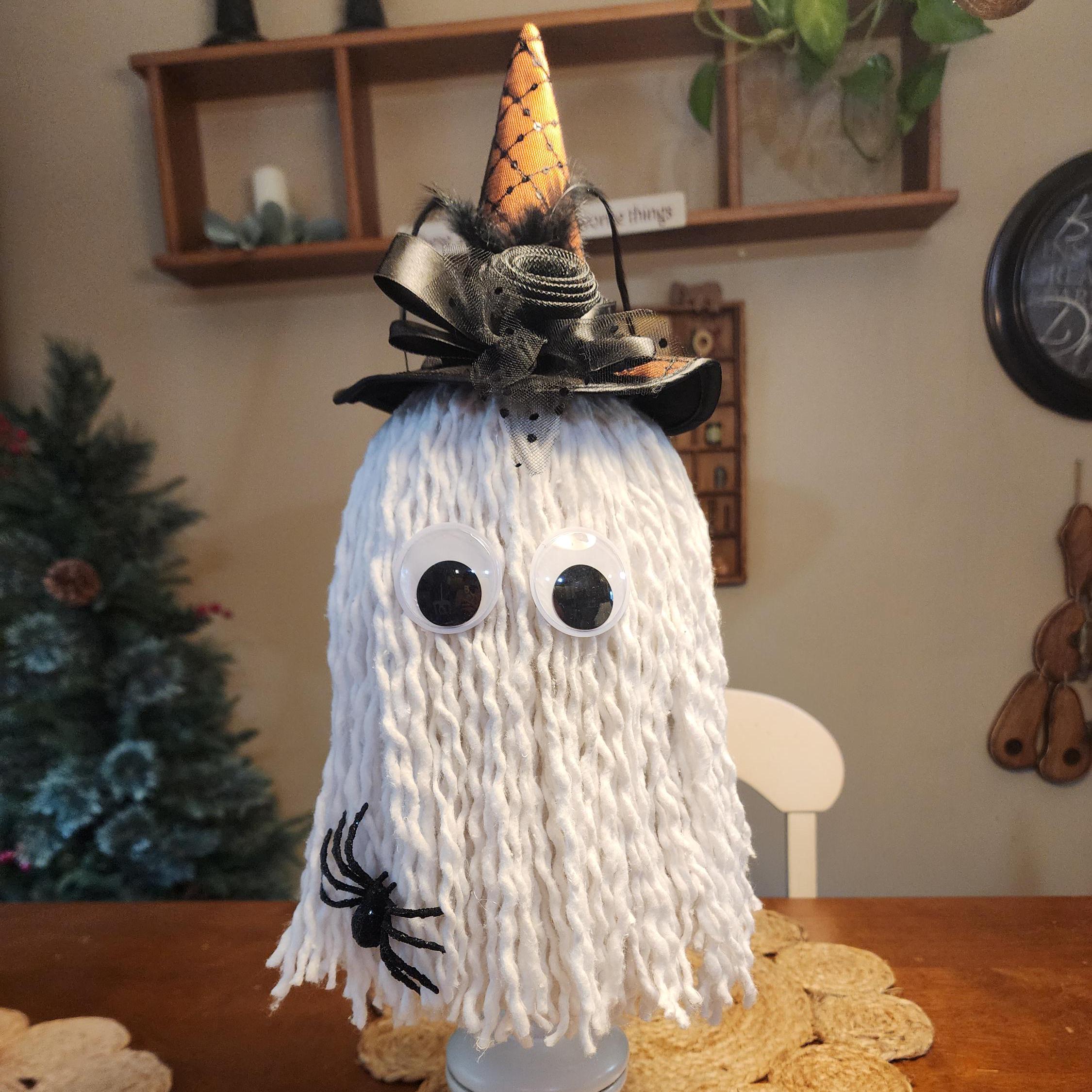 Halloween Mop Head Ghost White Halloween Ghost Decor Halloween Mantel ...