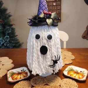 Halloween Mop Head Ghost White Halloween Ghost Decor Halloween Mantel ...