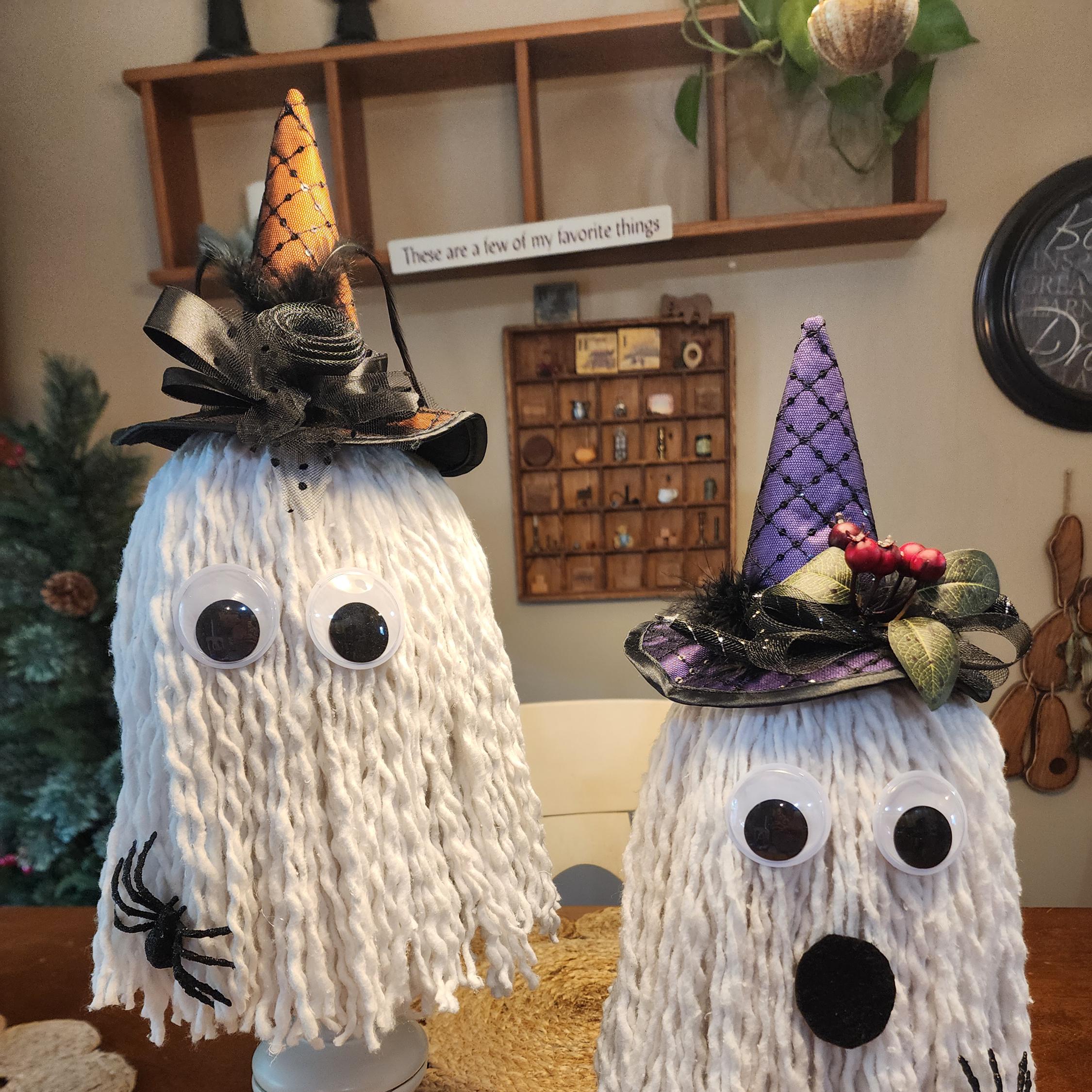Halloween Mop Head Ghost White Halloween Ghost Decor Halloween Mantel ...