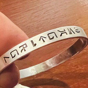 Personalized Aurebesh Star Wars Bracelet - Hand Stamped Aluminum, Brass ...