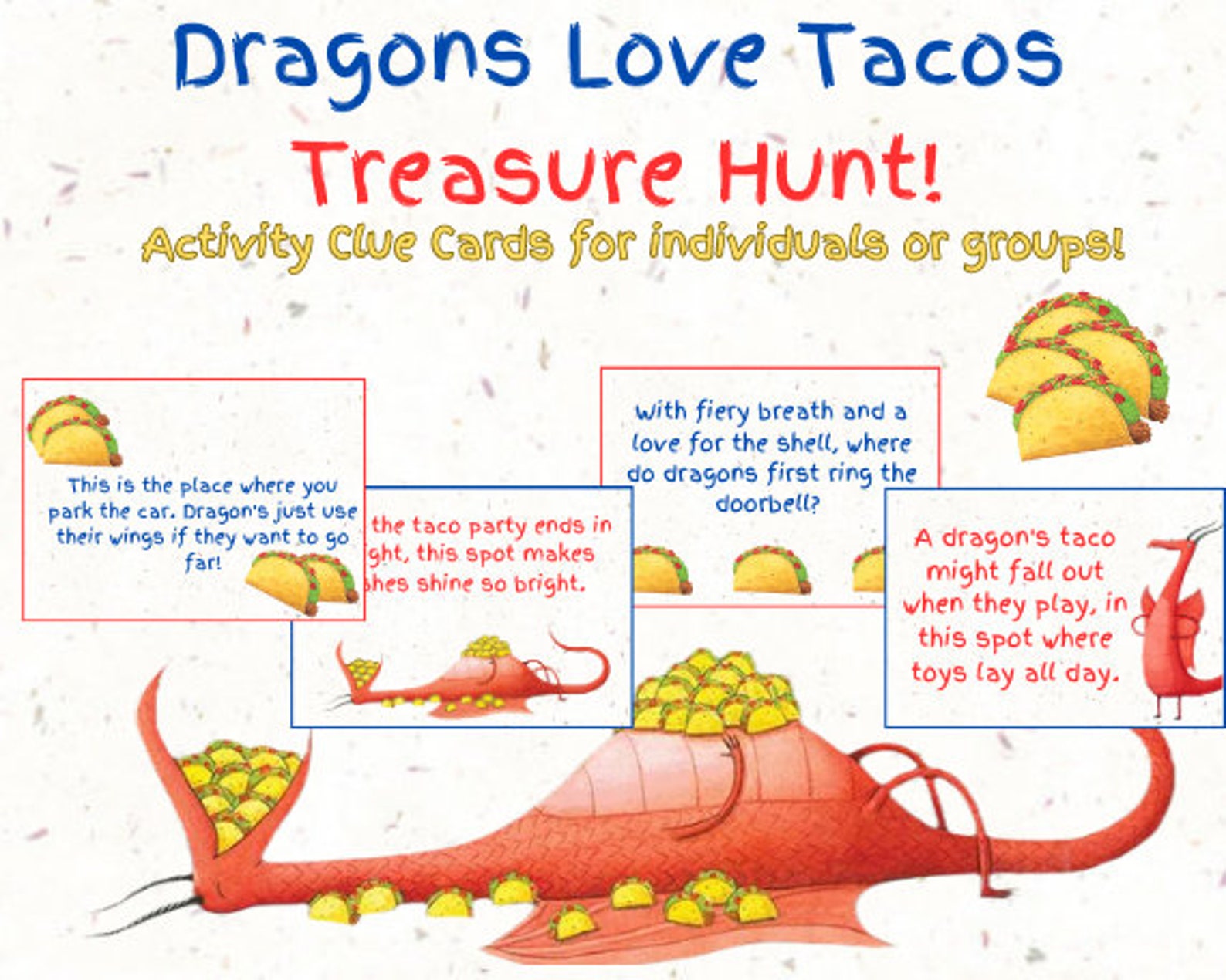 Dragons Love Tacos Treasure Hunt Game Indoor Outdoor Scavenger Hunt ...