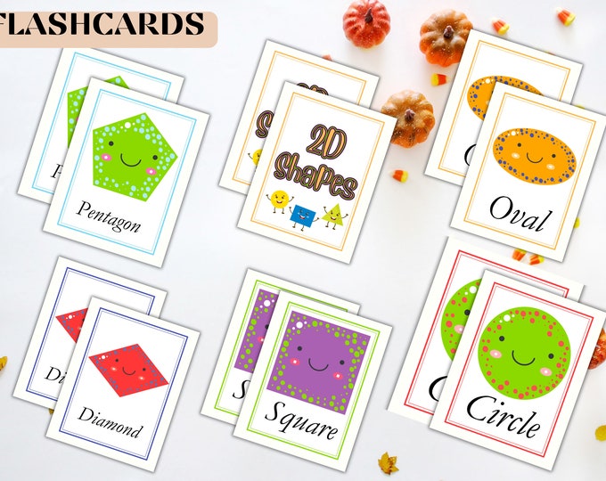 2D Shape Flashcard | Montessori Flashcard | Printable PDF | Memory Aid ...
