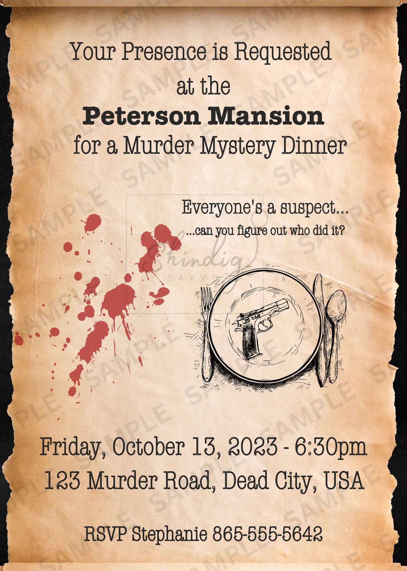 Murder Mystery Dinner Party Invitation | Digital Download | Editable in ...