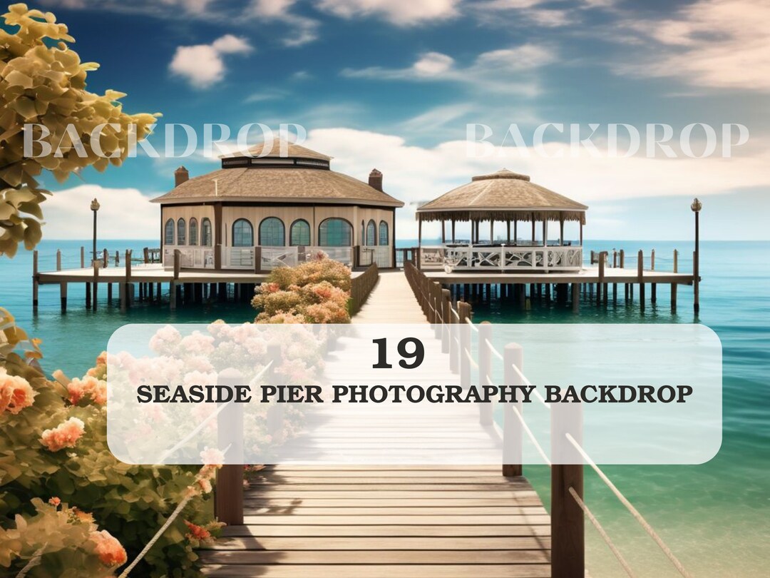 Seaside Pier Photography Backdrop Photography Overlay Digital Backdrop ...