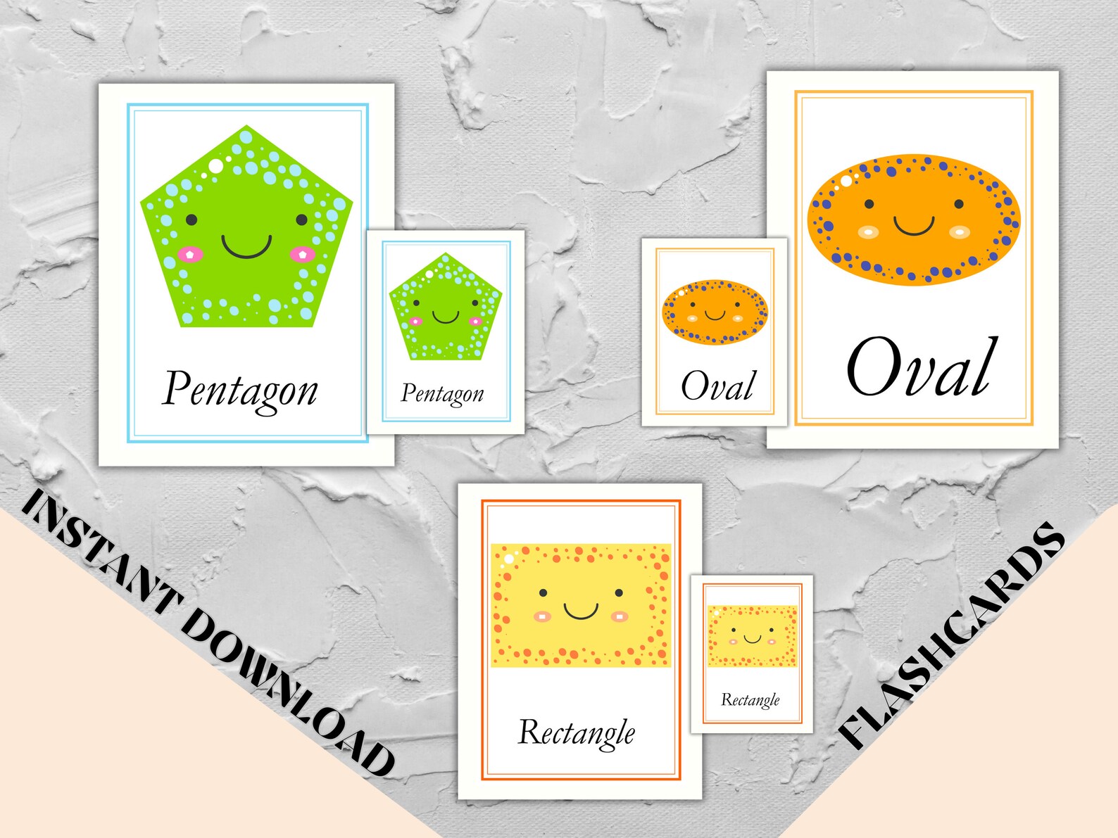 2D Shape Flashcard Montessori Flashcard Printable PDF Memory Aid ...