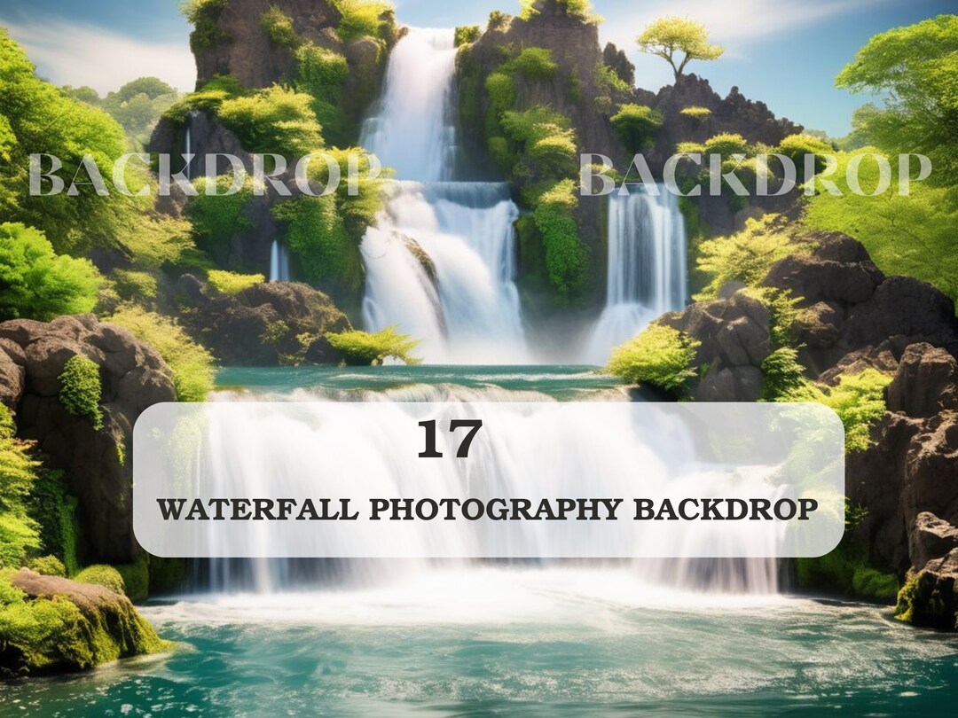 Waterfall Photography Backdrop | Photography Overlay | Digital Backdrop ...