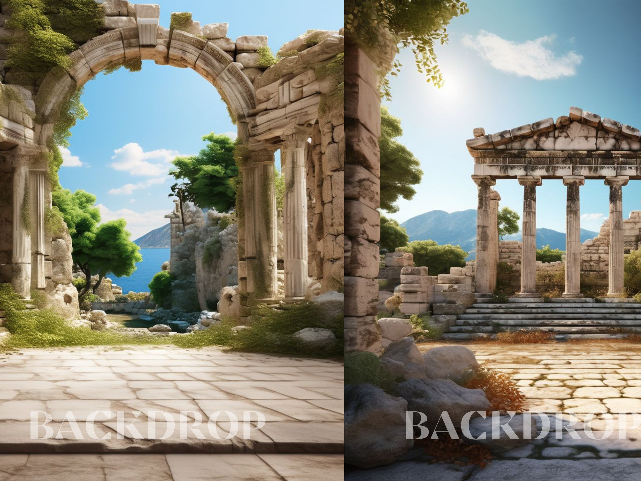 Greek Ruins Photography Backdrop | Photography Overlay | Digital ...