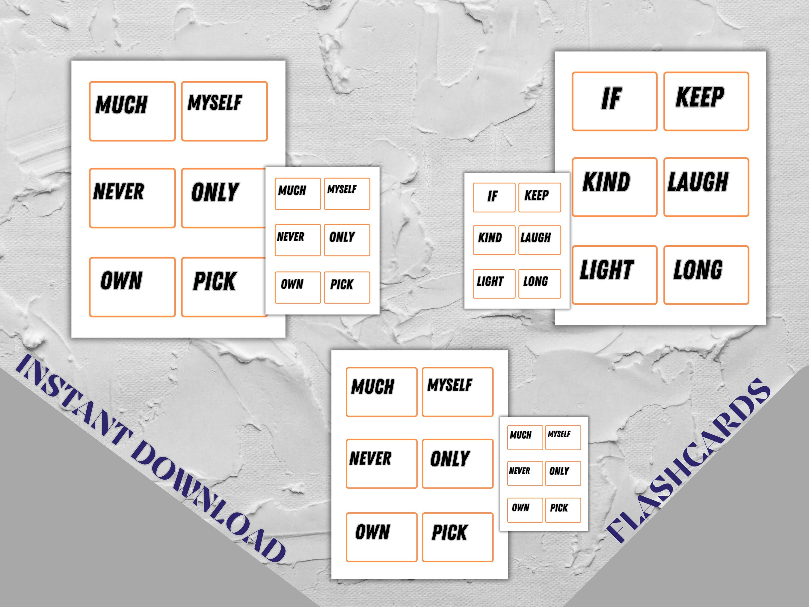 Nursery Sight Words Flashcard Printable PDF Memory Aid Digital ...