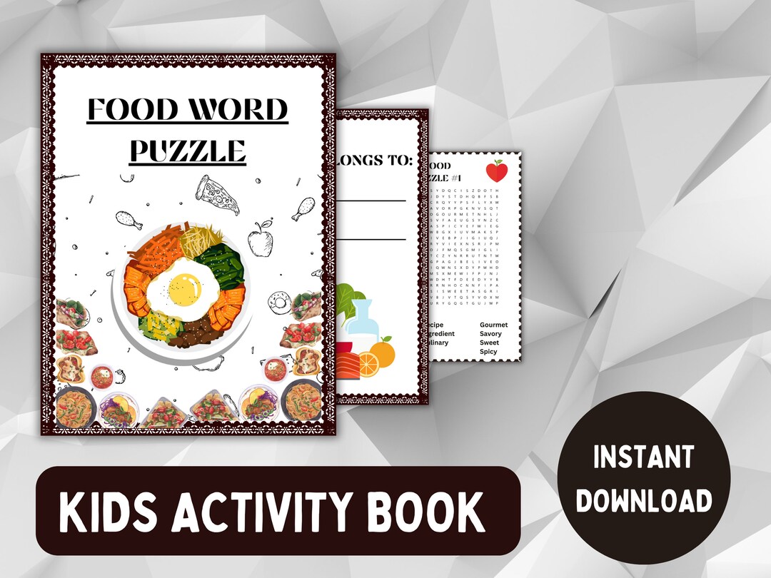 Food Activity Book | Adult and Kids Word Search | Puzzle Book ...