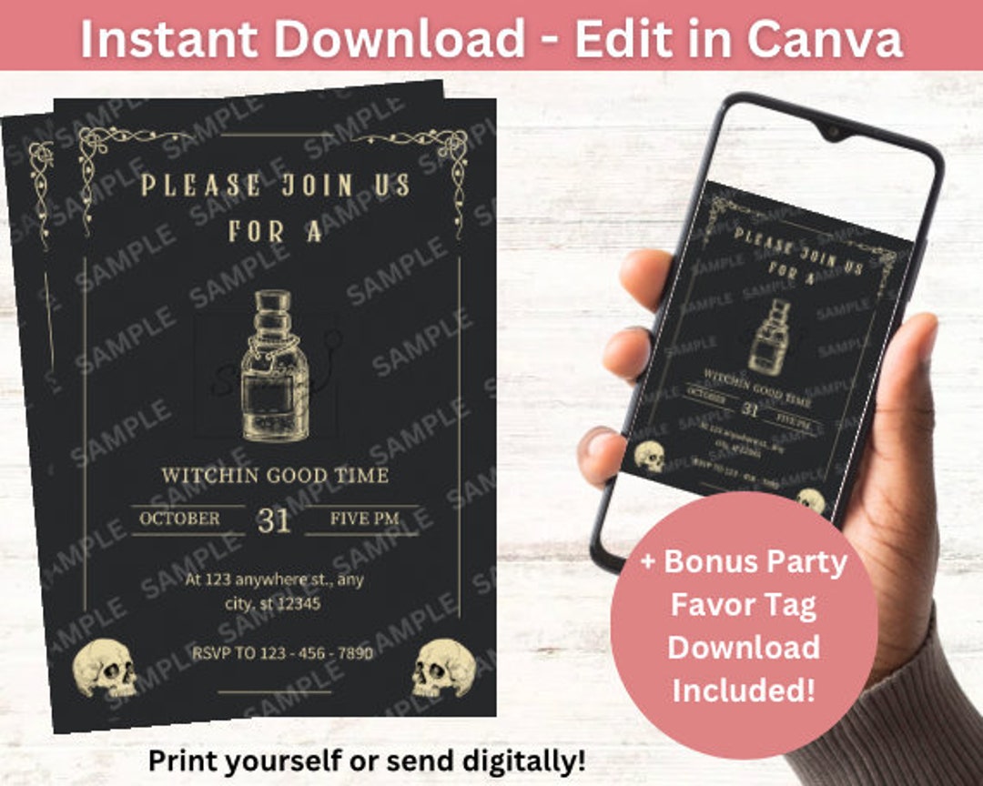 Potion Witchin Good Time Halloween Party Invitation | Digital Download ...