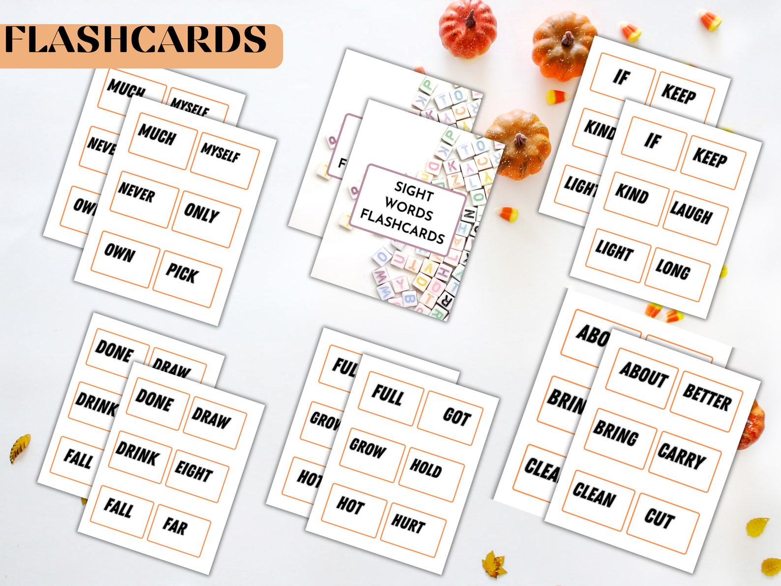 Nursery Sight Words Flashcard Printable PDF Memory Aid Digital ...