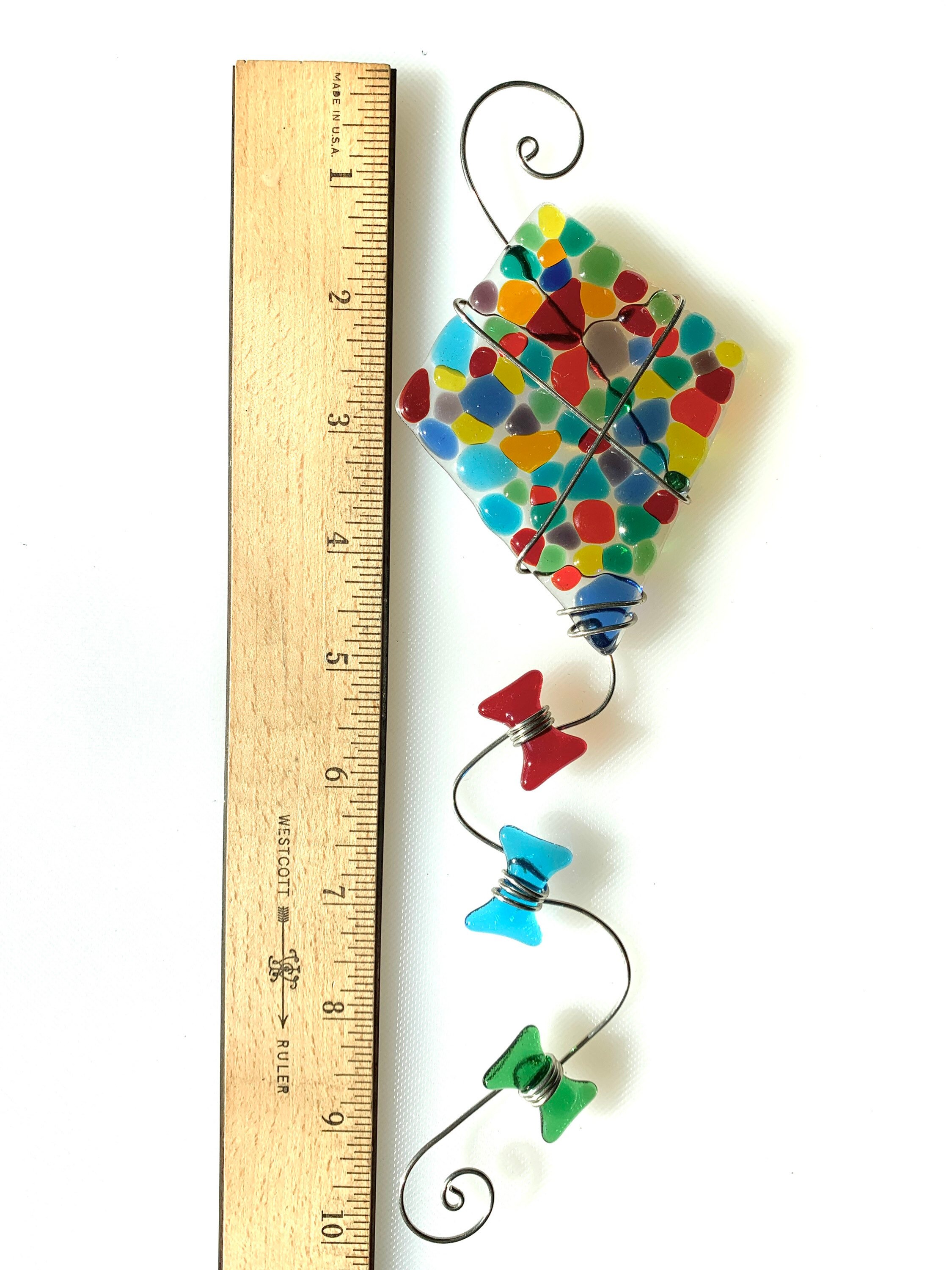 Haywire Art Glass Rainbow Kite Fused Glass Kite Suncatcher - Etsy
