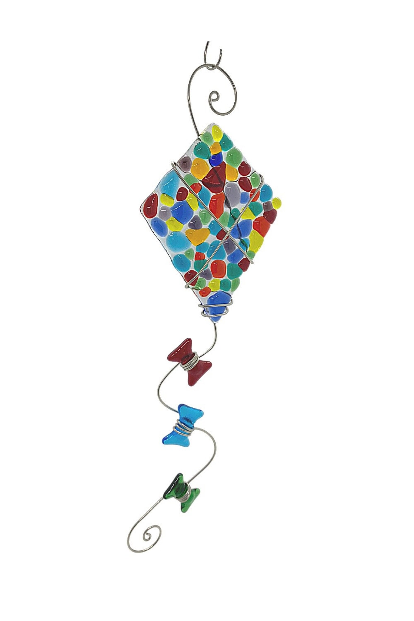 Haywire Art Glass Rainbow Kite Fused Glass Kite Suncatcher - Etsy