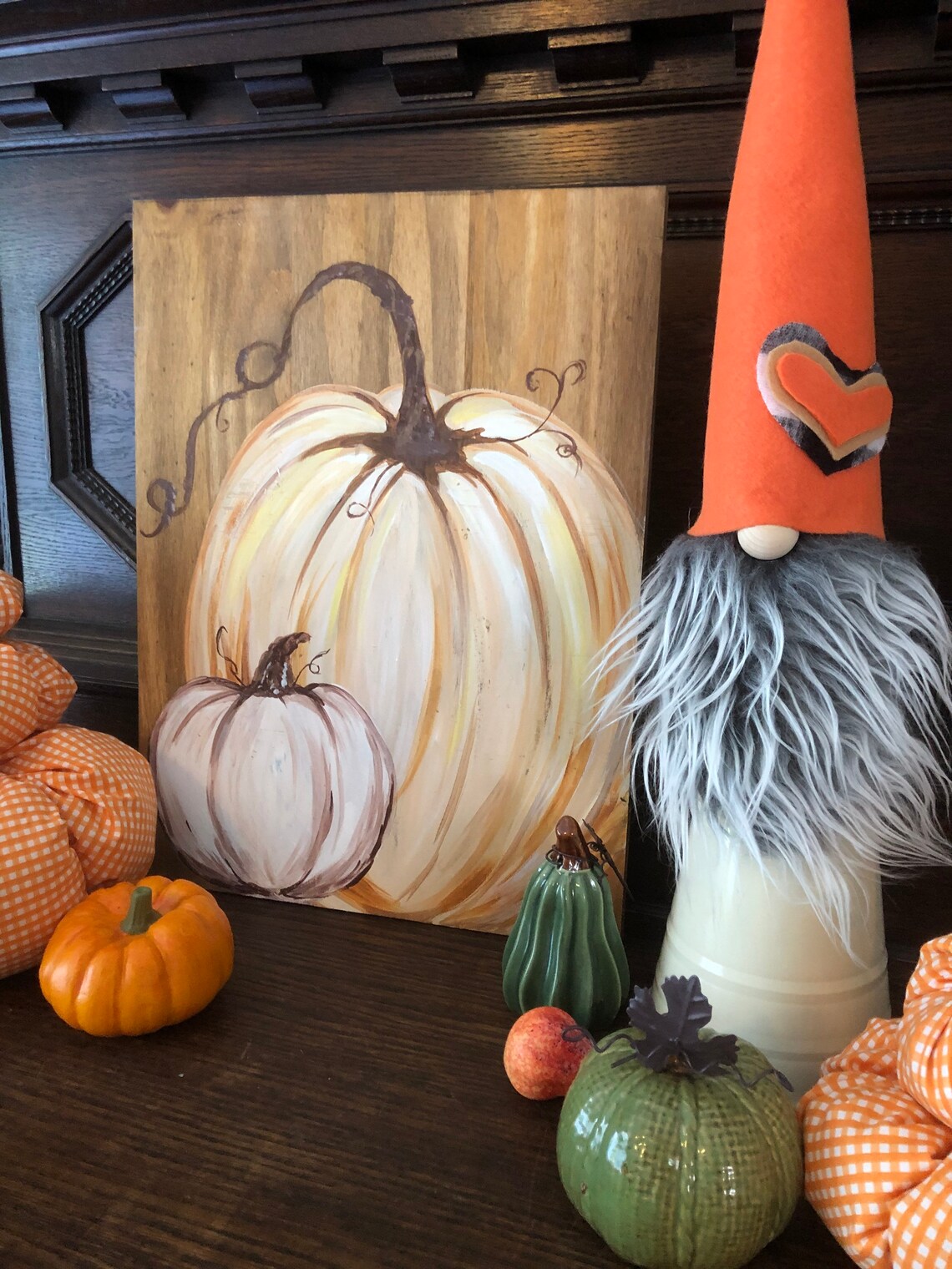 Pumpkin Sign - Hand Painted Fall Sign -front Door Sign - Welcome Sign ...