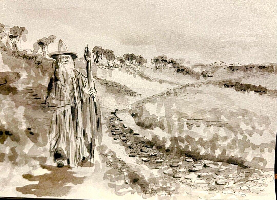 8. Hike. Ink Drawing -- Made by Hand 2024 -- 8 1/2 X 11 1/2 - Etsy