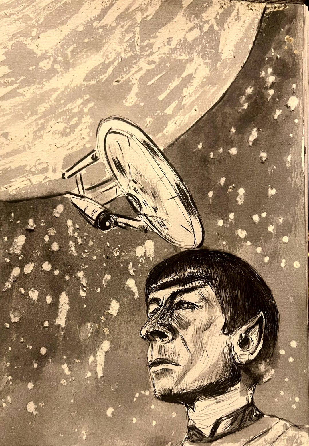6. Trek. Ink Drawing Made by Hand 2024 8 1/2 X 11 1/2 - Etsy